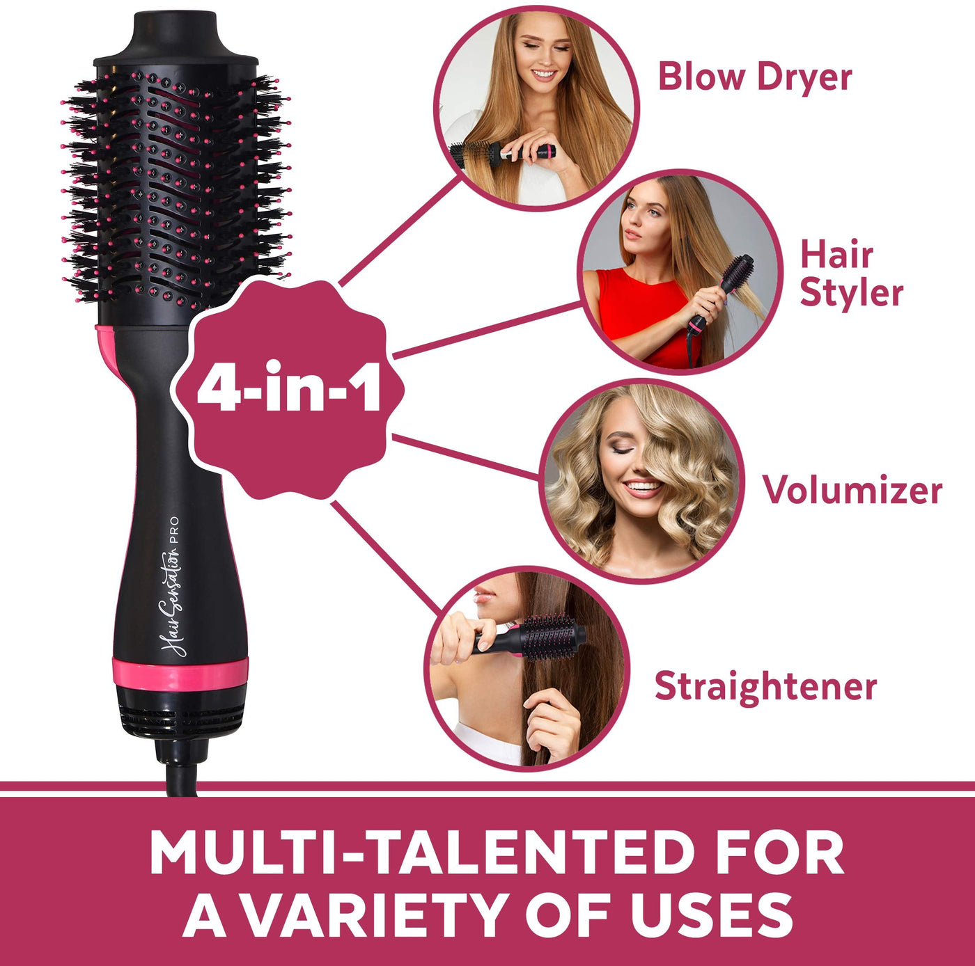 One-Step Hair Brush Dryer and Volumizer-JoyPretty ® Hair Sensation Pro